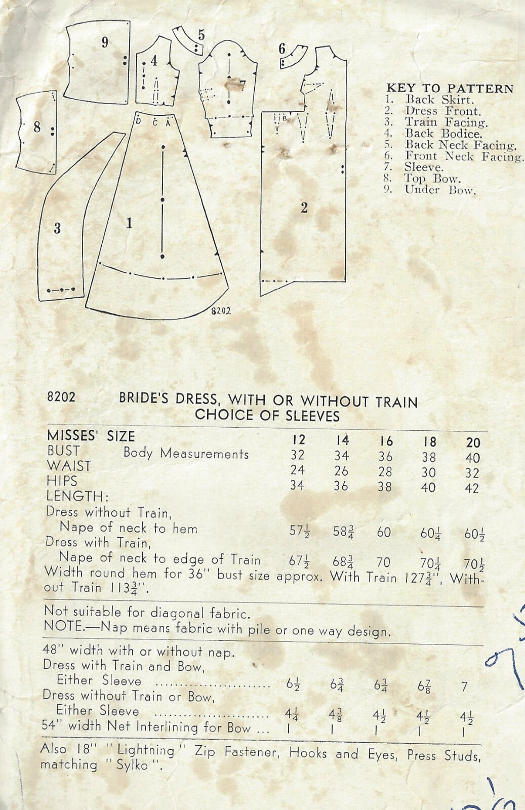 1960s Vintage Sewing Pattern B34 WEDDING DRESS With or Without TRAIN ...