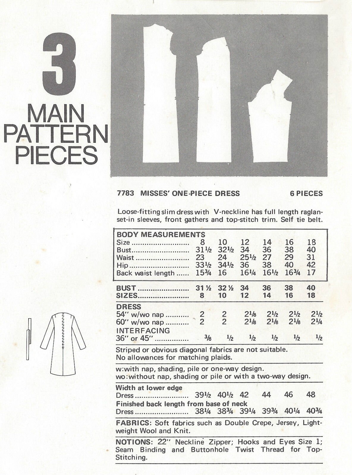 1960s Vintage VOGUE Sewing Pattern DRESS B32 1/2" (1508) Vogue 7783 - Etsy