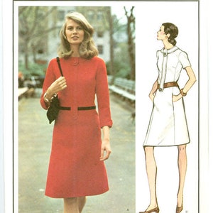 1972 Vintage VOGUE Sewing Pattern DRESS B38 (1693) by Molyneux Vogue ...
