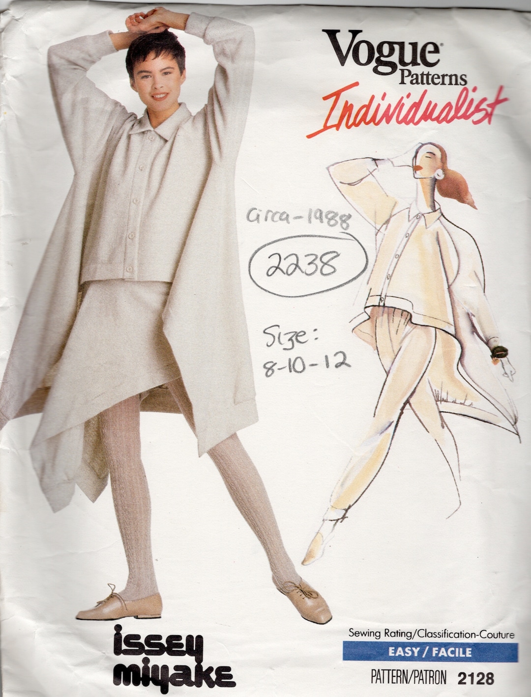 1988 Vintage VOGUE Sewing Pattern (bust: 31.5 - 32.5 - 34) Top Pant ...