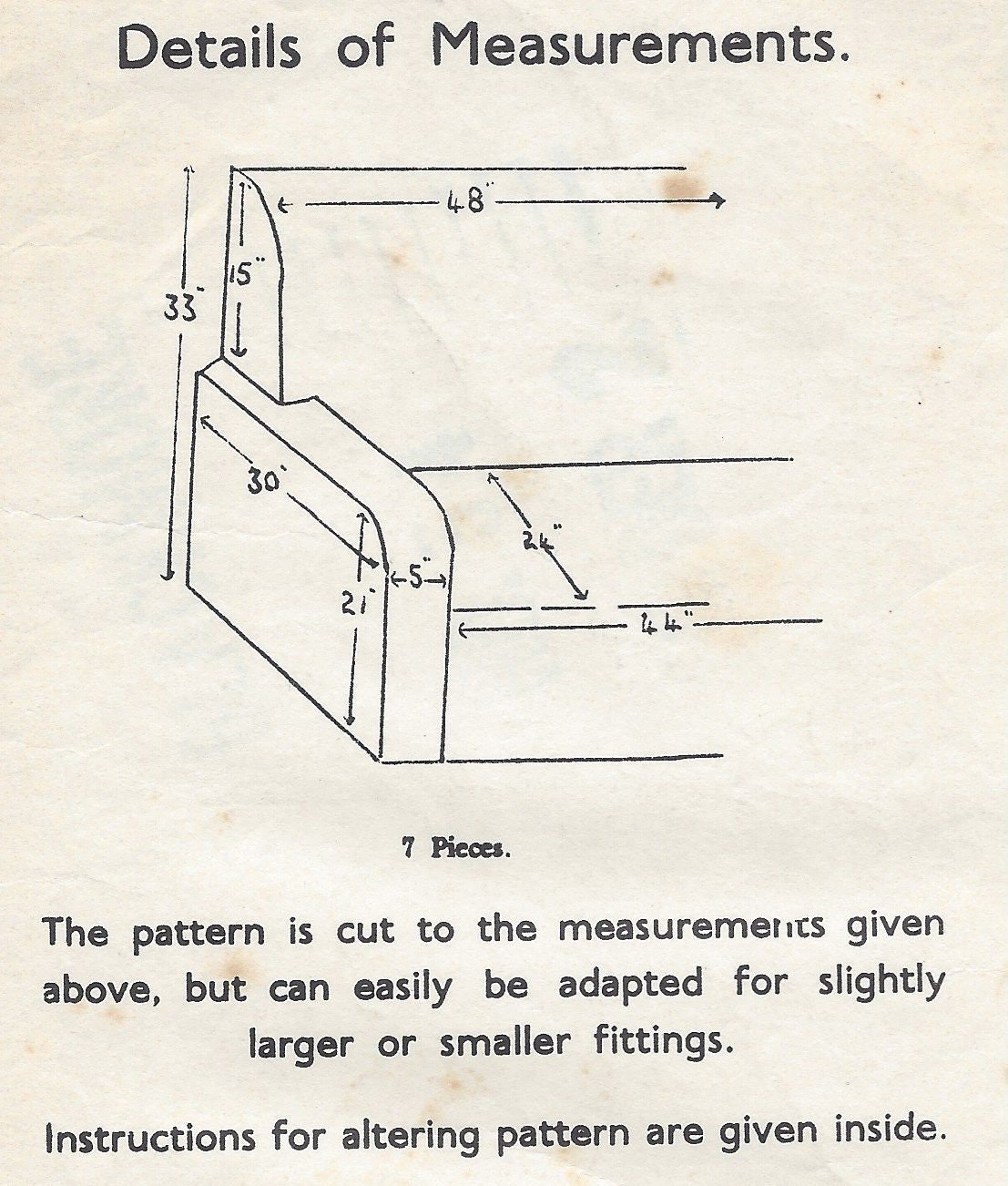 1942 Vintage Sewing Pattern SETTEE COVER ADJUSTABLE R932 - Etsy UK