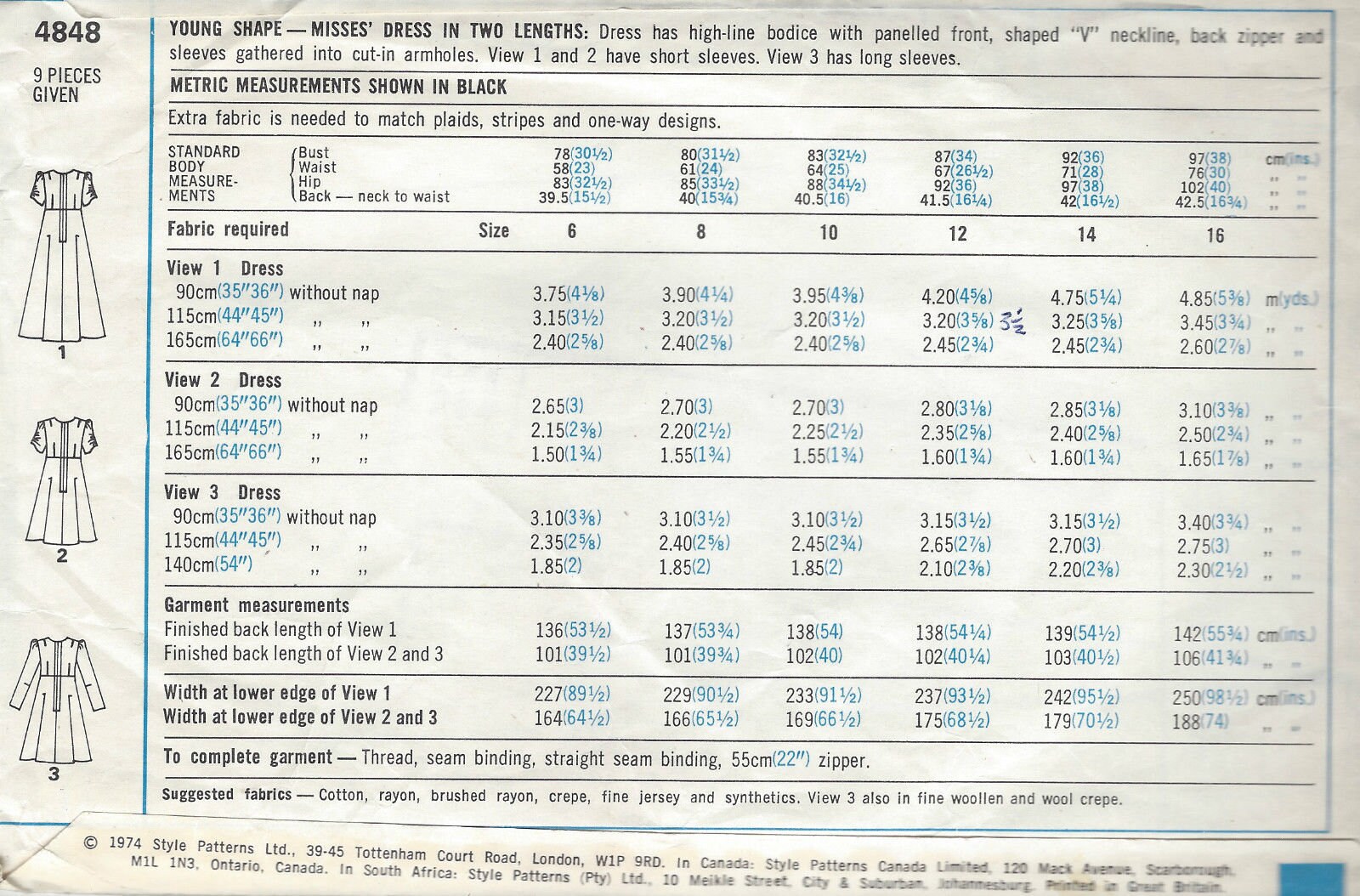 1974 Vintage Sewing Pattern B34 DRESS 1472 Style 4848 - Etsy