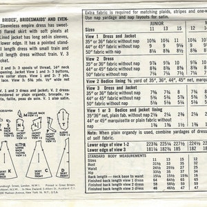 1957 Vintage Sewing Pattern B36 Bride Bridemaids EVENING DRESS & JACKET ...