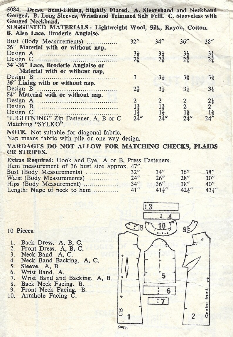 1960s Vintage Sewing Pattern B36 DRESS 1865 by Le Roy 5084 - Etsy