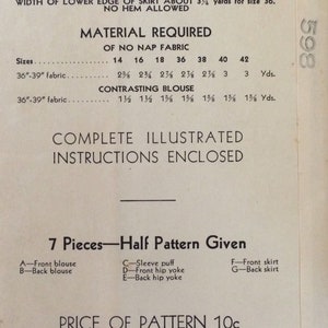 1930s Vintage Sewing Pattern B36 DRESS (1747) Du Barry 727A - Etsy