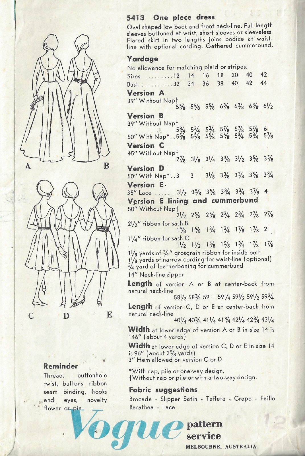 1962 Vintage VOGUE Sewing Pattern B38" DRESS (1655) by Vogue 5413 - Etsy