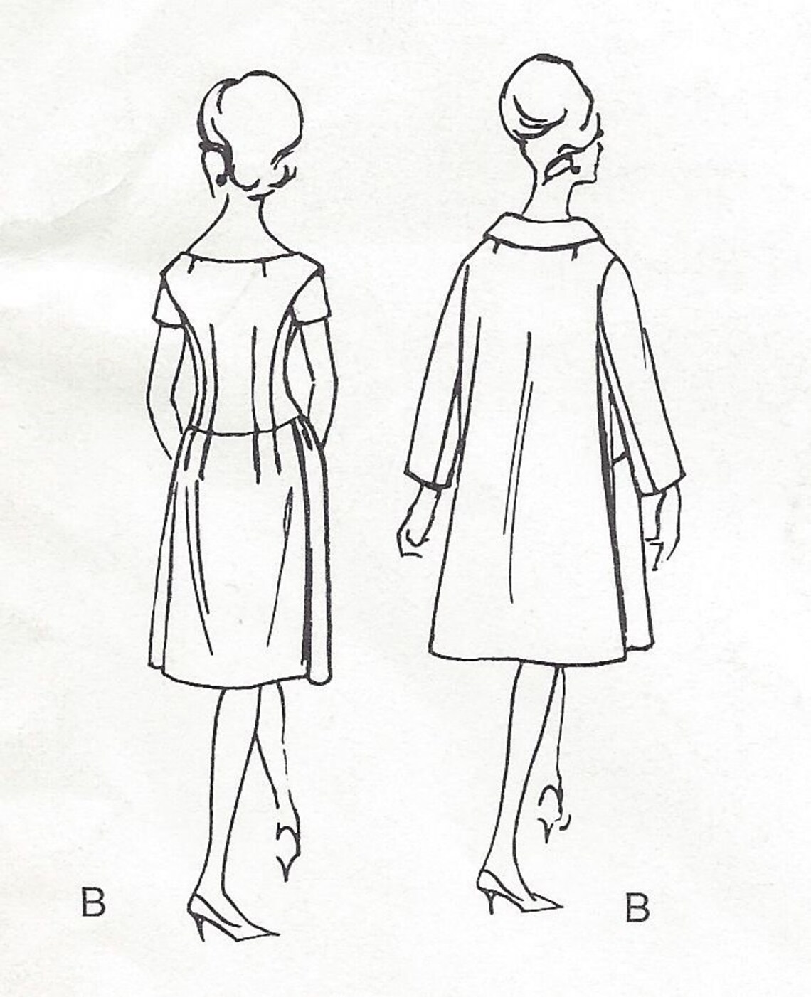 1950s Vintage VOGUE Sewing Pattern B34 DRESS & COAT (1265) Ronald ...