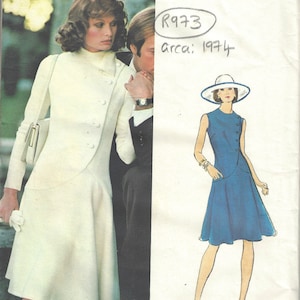 1974 Vintage VOGUE Sewing Pattern B34″ DRESS (R973) Fabiani of Italy by ...