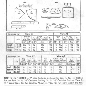 1940s Vintage Sewing Pattern Cape Hat BAG SET B32"-34" (R132) Butterick ...