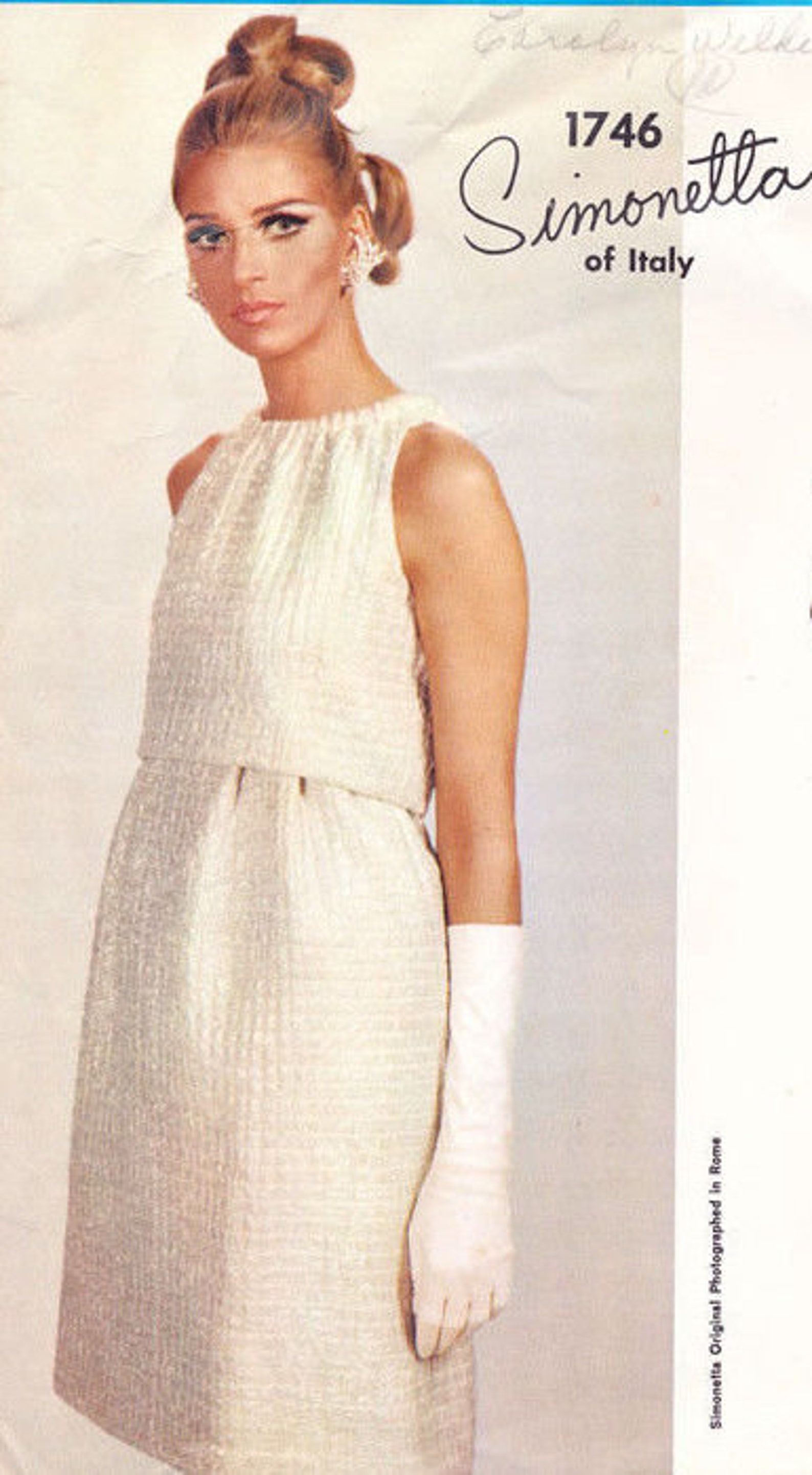 1967 Vintage VOGUE Sewing Pattern B34 DRESS 1784 Simonetta of Italy ...