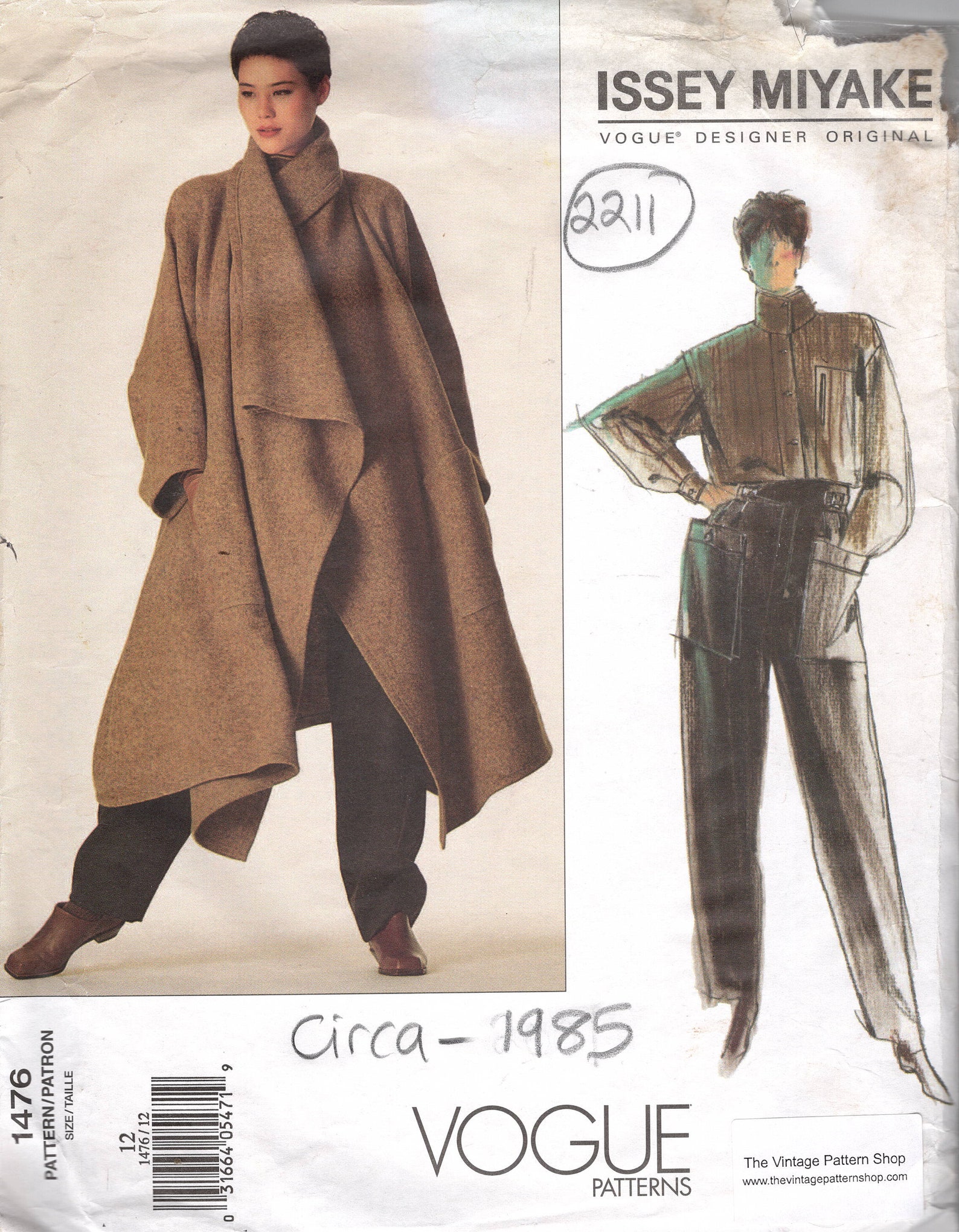 1985 Vintage VOGUE Sewing Pattern Bust: 34in Coat Shirt Pants (2211) by ...