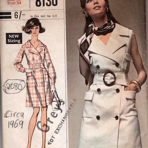 1969 Vintage Sewing Pattern B34in COAT DRESS (2080) Simplicity 8130 - Etsy
