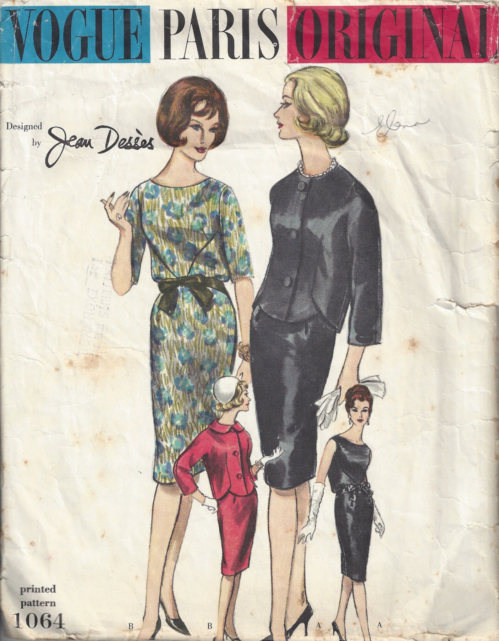 1961 Vintage VOGUE Sewing Pattern B32 Dress & Jaacket(1771) BY Jean ...