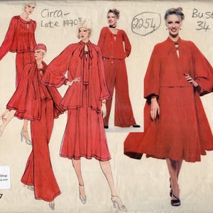 1970s Vintage VOGUE Sewing Pattern B34” Coat, Top, Skirt and Pants ...