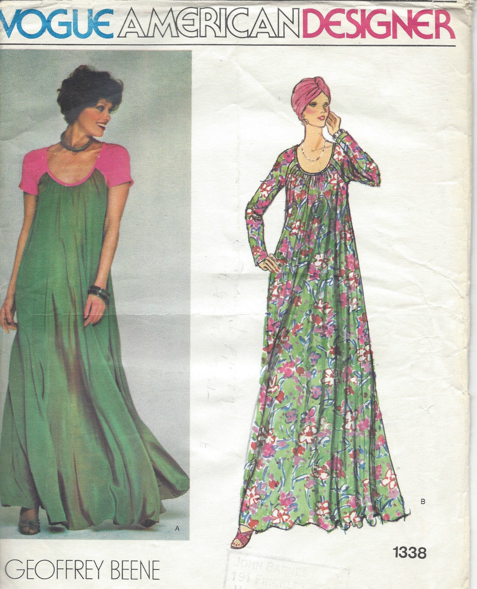 1970s Vintage VOGUE Sewing Pattern B34 EVENING DRESS (R905) Geoffrey ...
