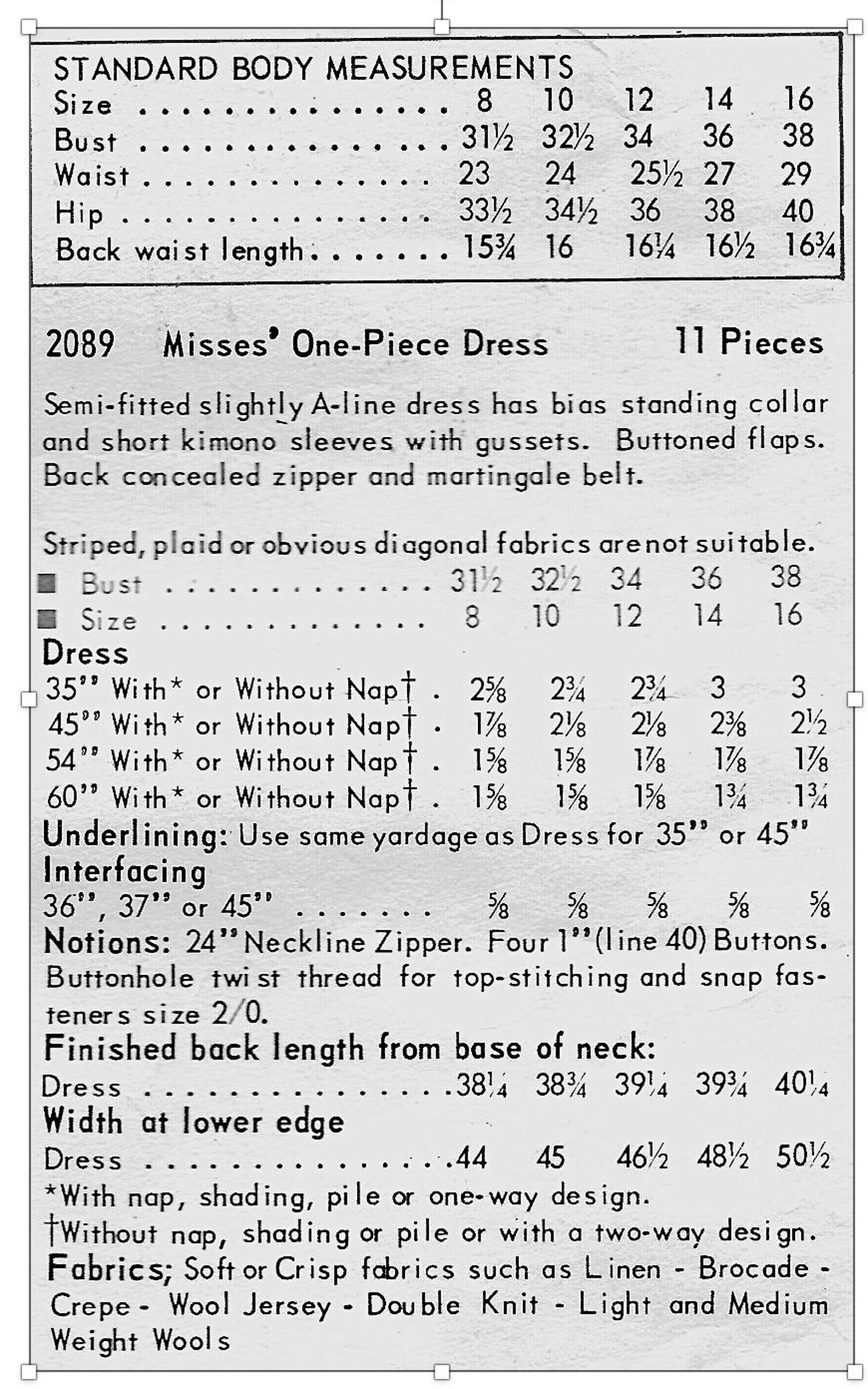 1969 Vintage VOGUE Sewing Pattern DRESS B36 (1166) by Pertegaz of Spain ...