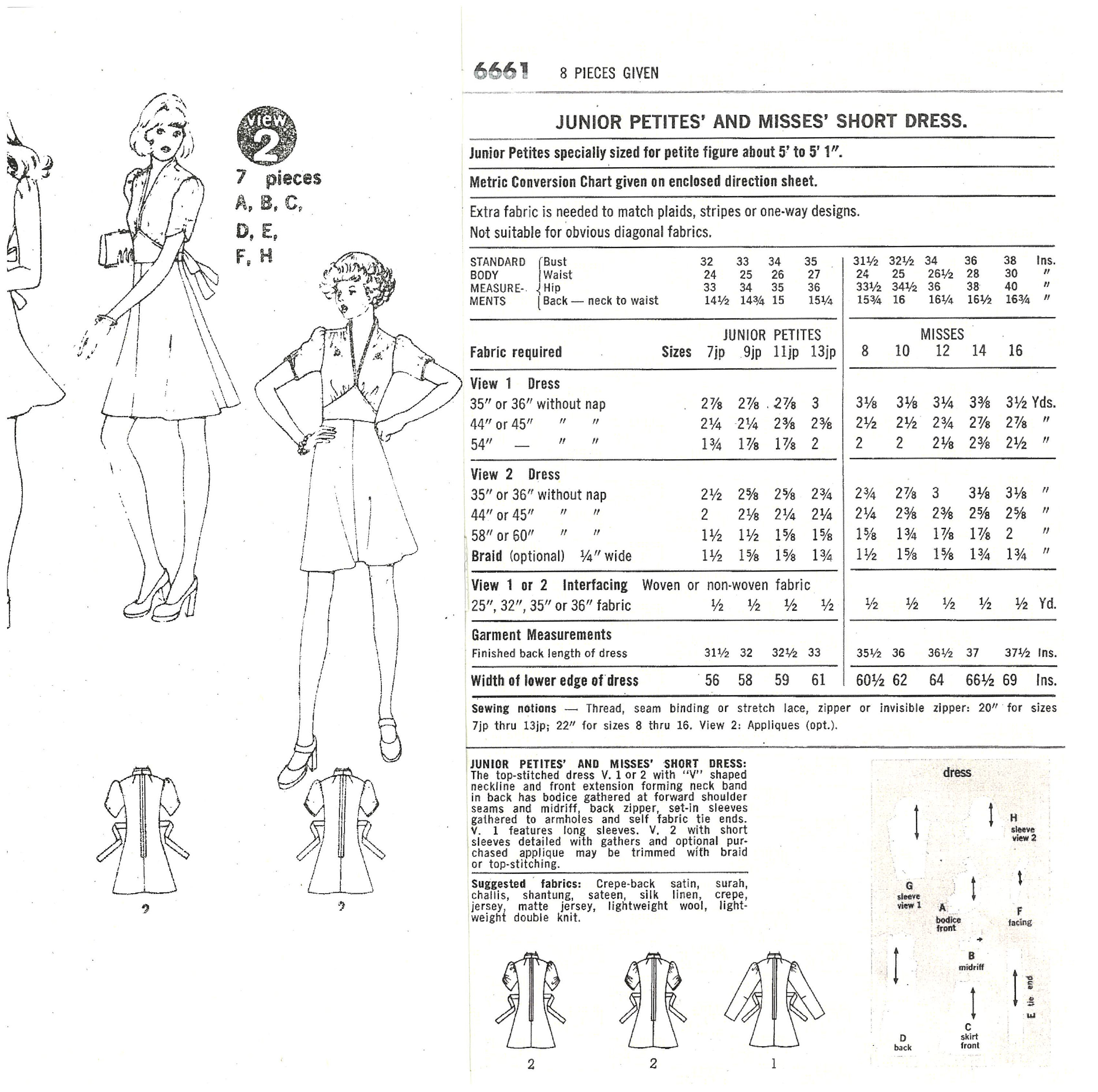 1974 Vintage Sewing Pattern B34 DRESS 1070 Simplicity 6661 - Etsy