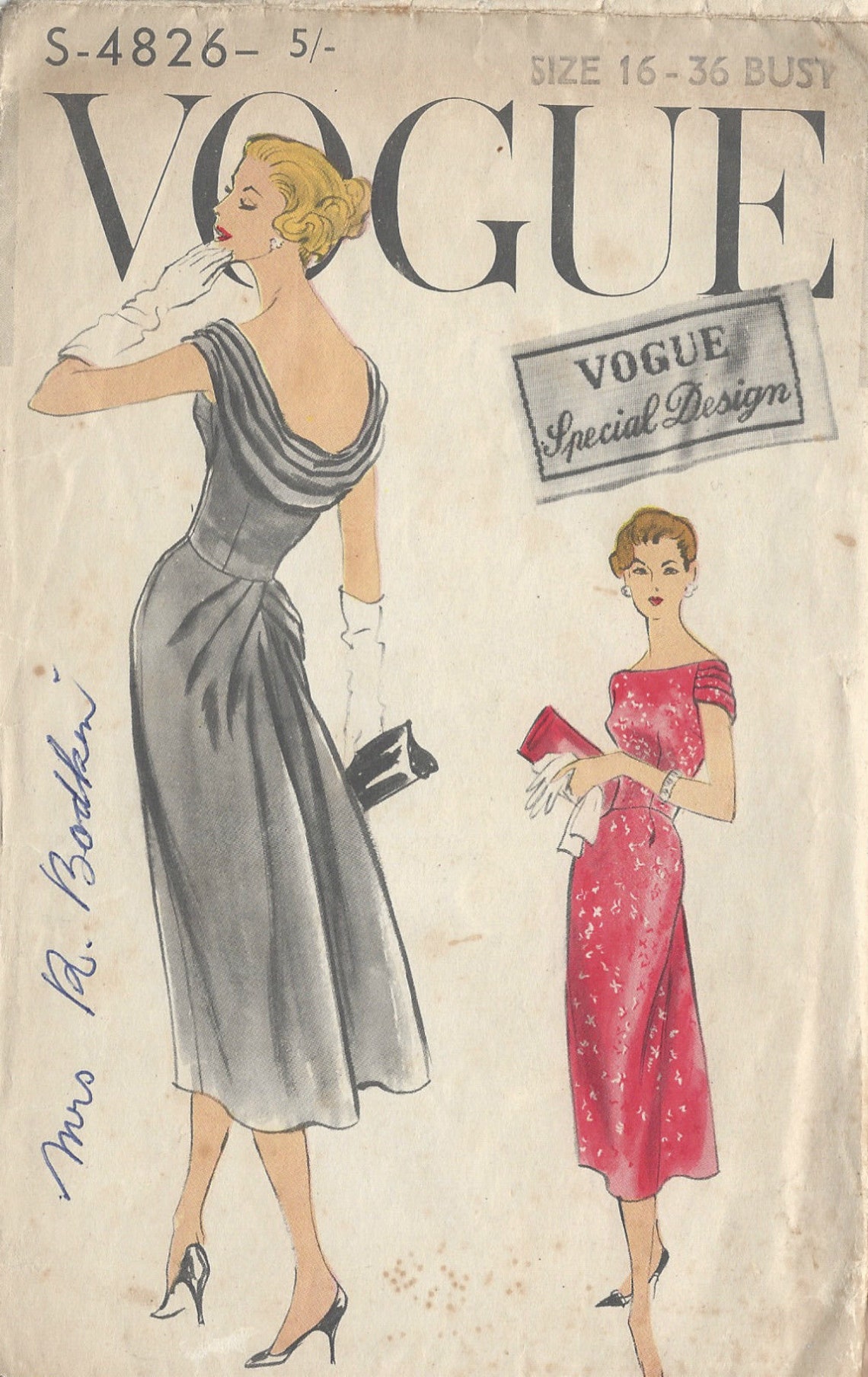 1950s Vintage VOGUE Sewing Pattern B36 DRESS R849 VOGUE - Etsy