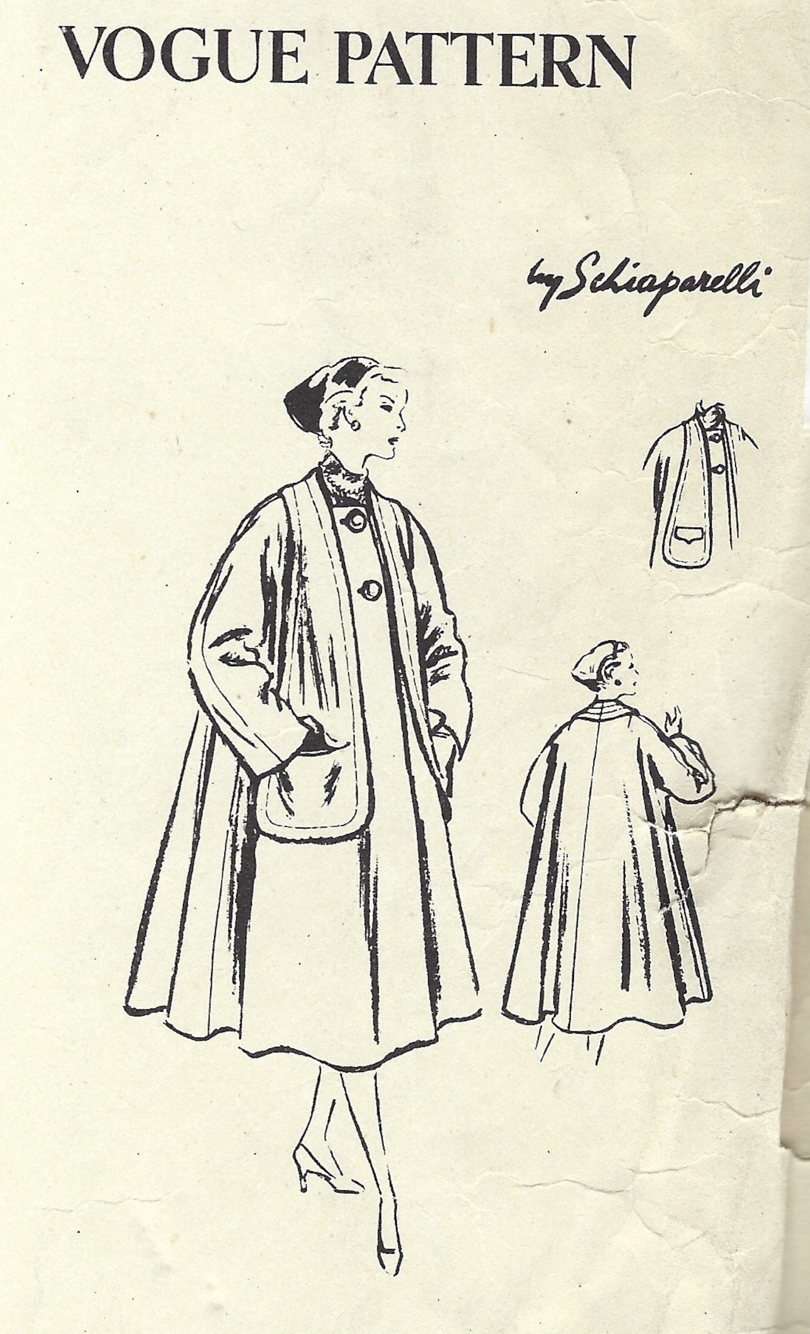 1957 Vintage VOGUE Sewing Pattern COAT Medium B32″ – 34″ (1832 ...