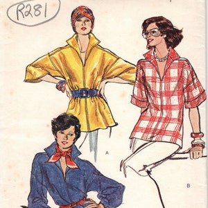 1974 Vintage VOGUE Sewing Pattern B38″ OVERBLOUSE (R281) by VOGUE 8813 ...