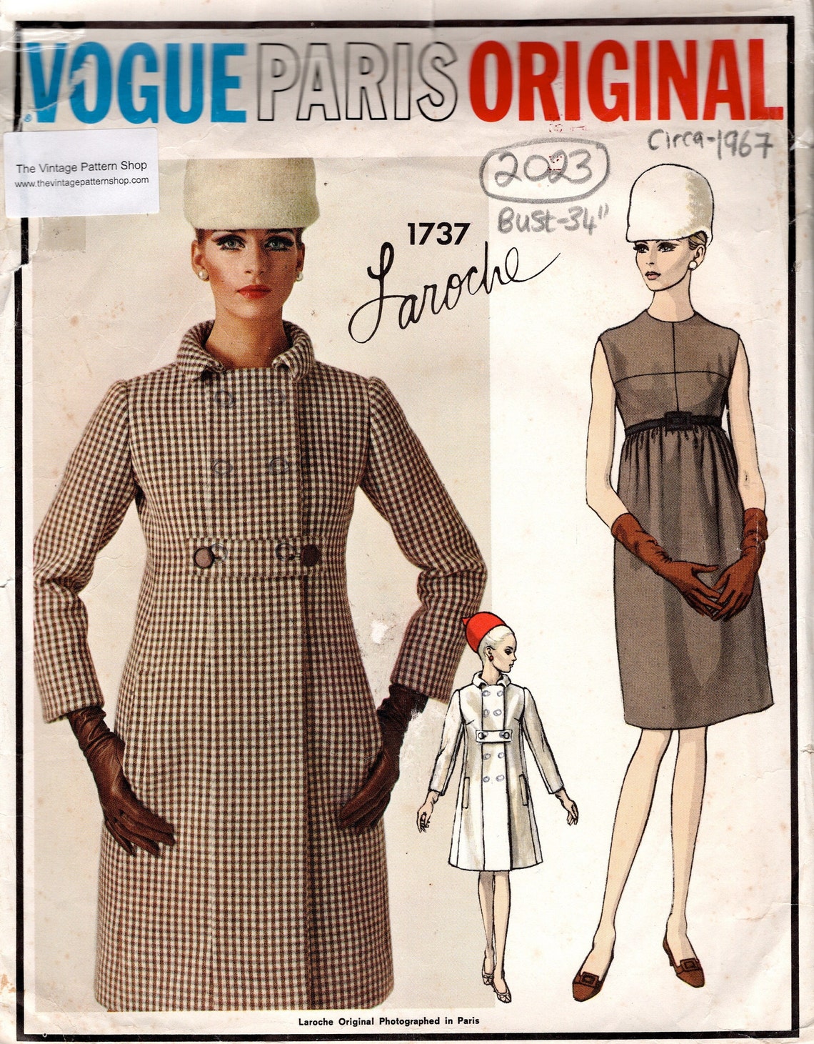 1967 Vintage VOGUE Sewing Pattern B34 DRESS 2023 by Guy - Etsy