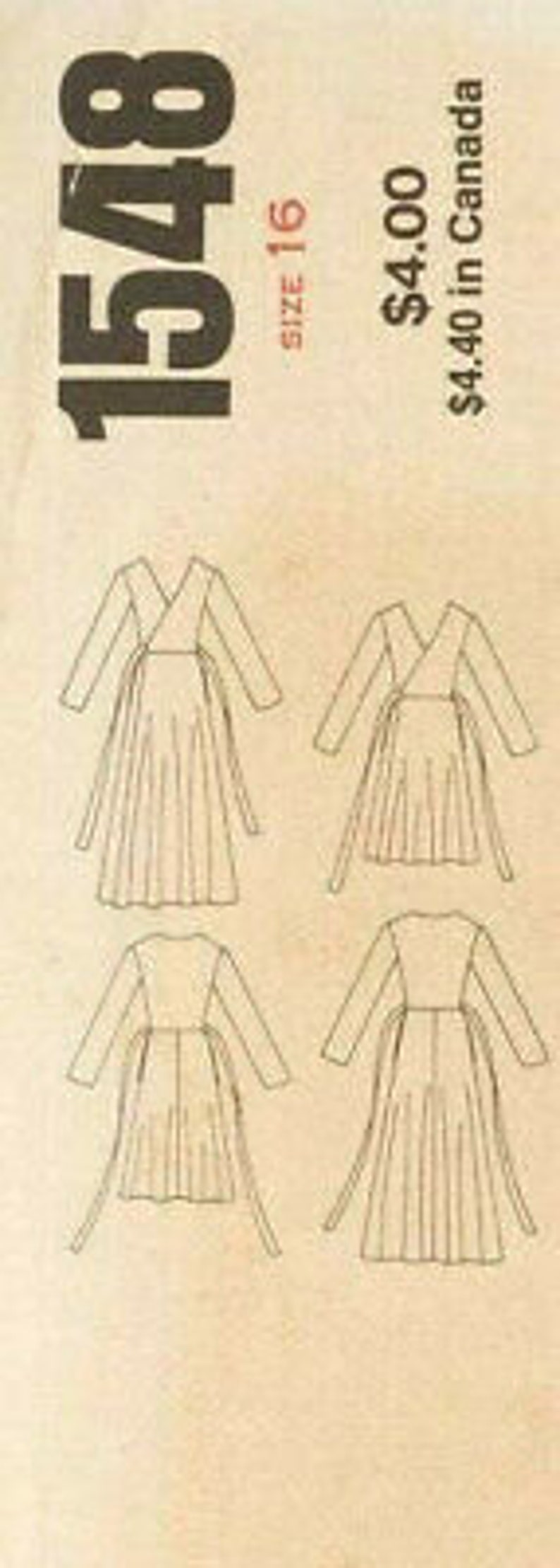 1976 Vintage VOGUE Sewing Pattern WRAP Dress B38″ (1891) Diane Von ...
