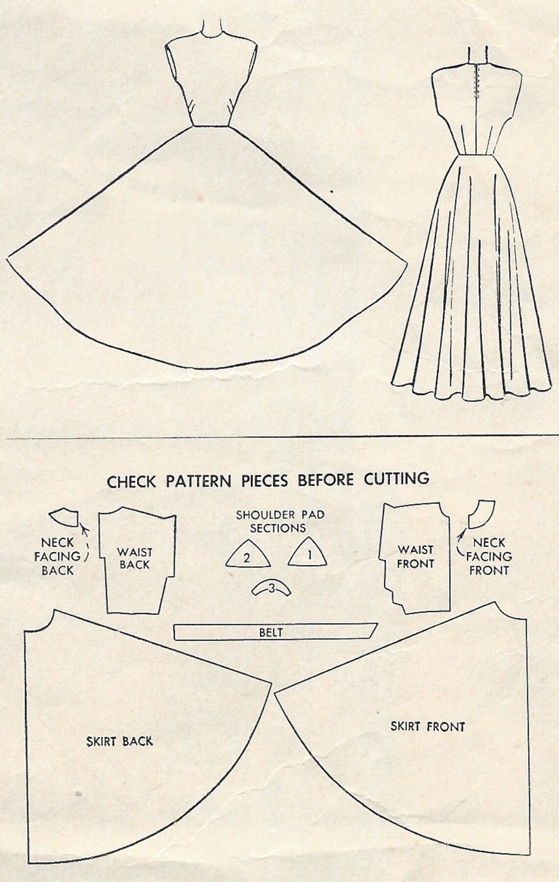 1948 Vintage Sewing Pattern B32" EVENING DRESS (R149) Mccall 7422 - Etsy