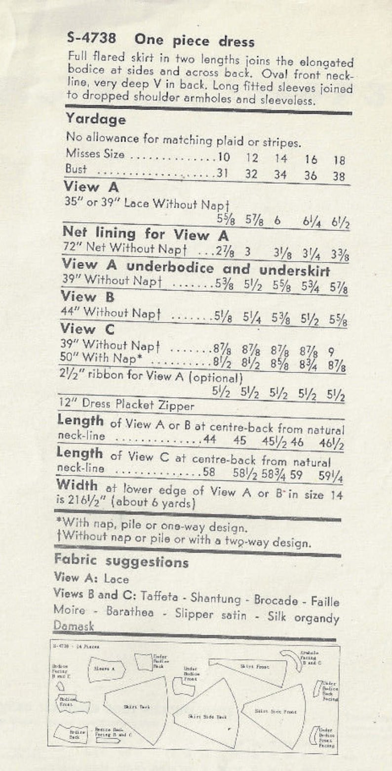 1958 Vintage VOGUE Sewing Pattern B34 DRESS 1756 VOGUE S-4738 - Etsy