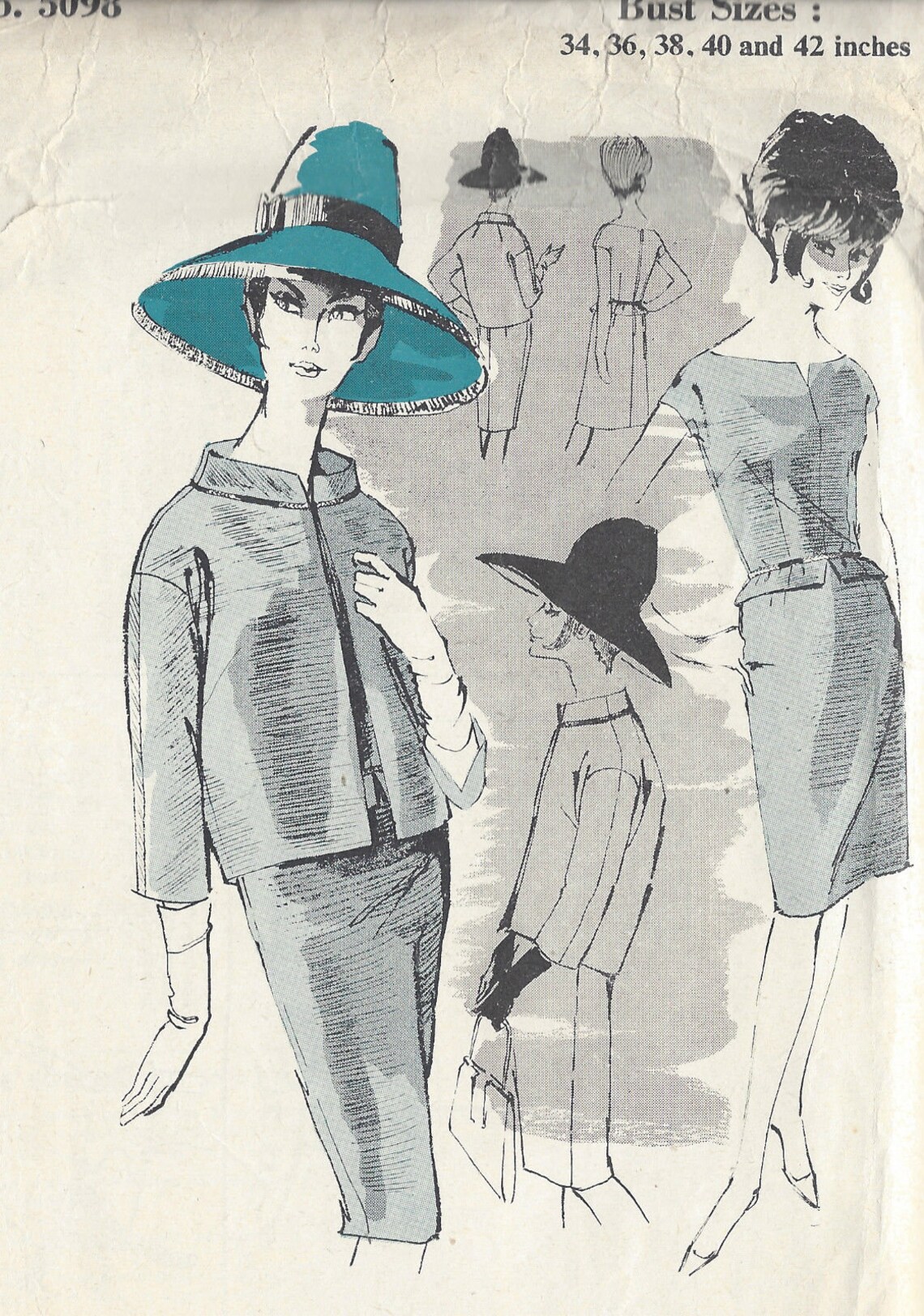 1960s Vintage Sewing Pattern B36 JACKET & DRESS 1068 by Pattern Shop ...