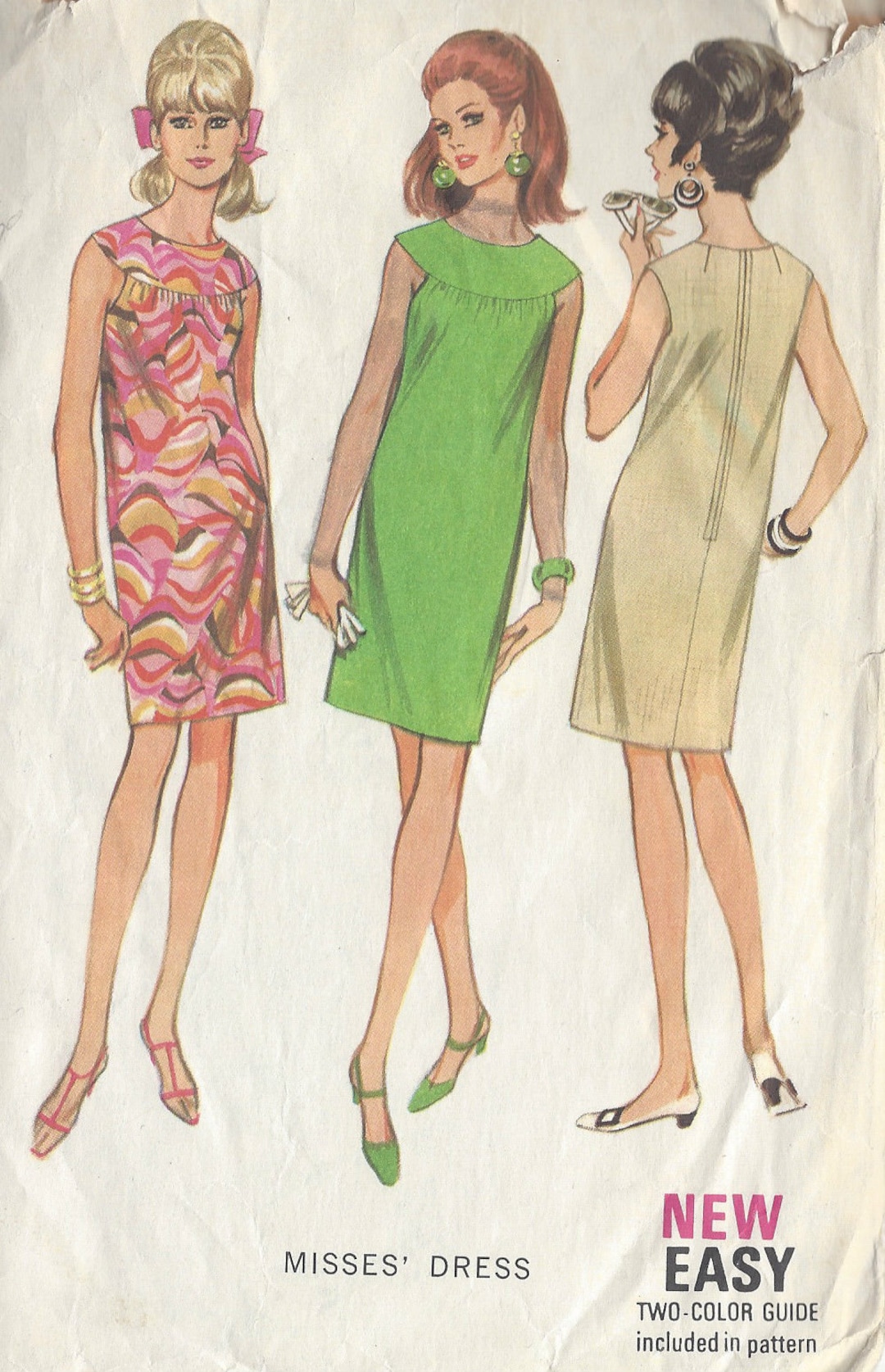 1967 Vintage Sewing Pattern B32 DRESS (R884) Mccall's 8824 - Etsy