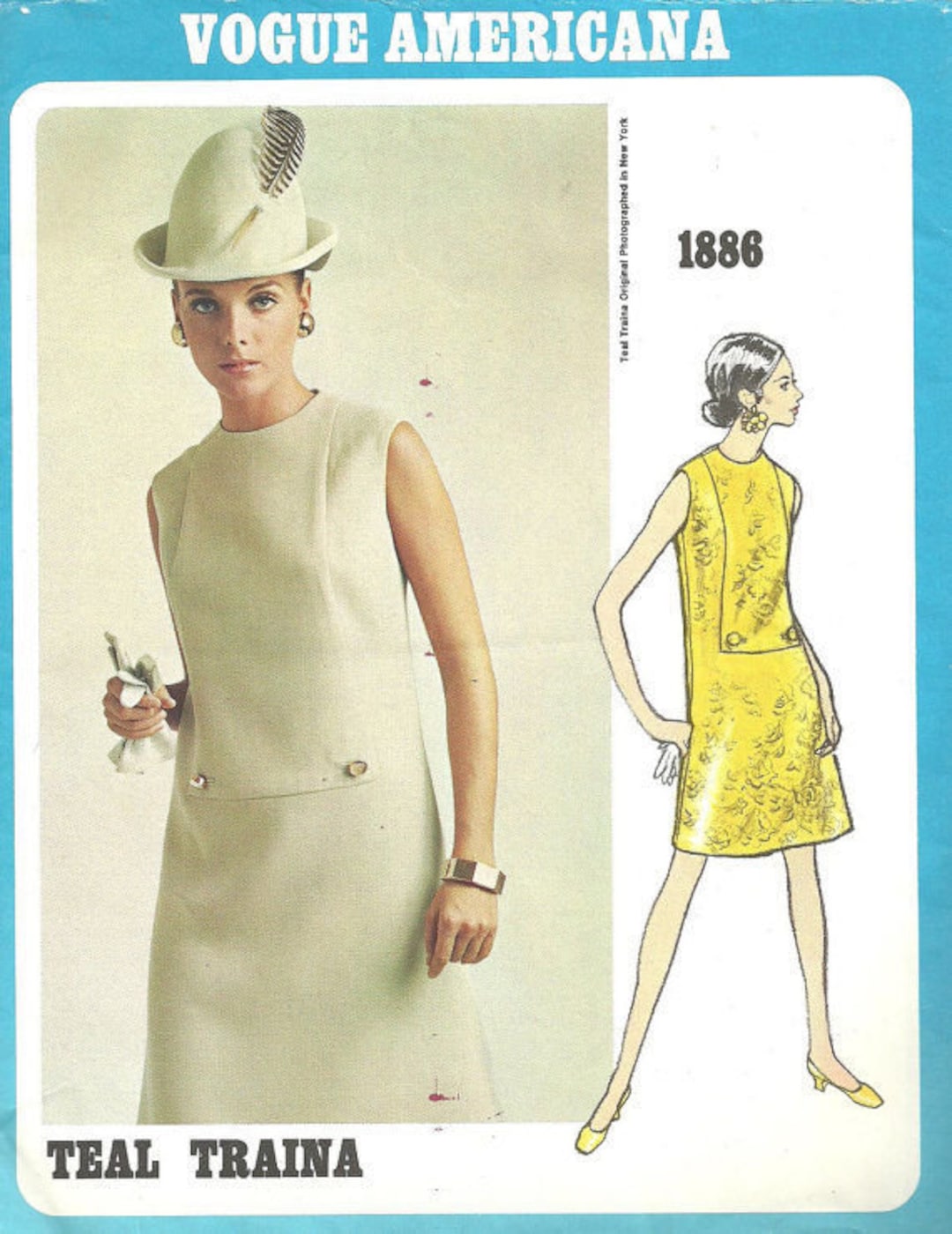 1968 Vintage VOGUE Sewing Pattern B32 1/2" Dress (1243) by TEAL TRAINA ...