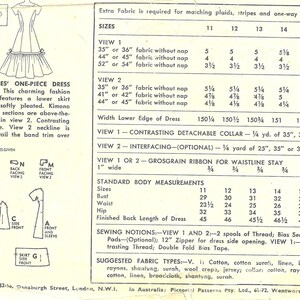 1956 Vintage Sewing Pattern B36 DRESS (1096) Simplicity 1509 - Etsy