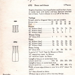 1966 Vintage VOGUE Sewing Pattern B32 Dress & Blouse (2061) VOGUE 6793 ...