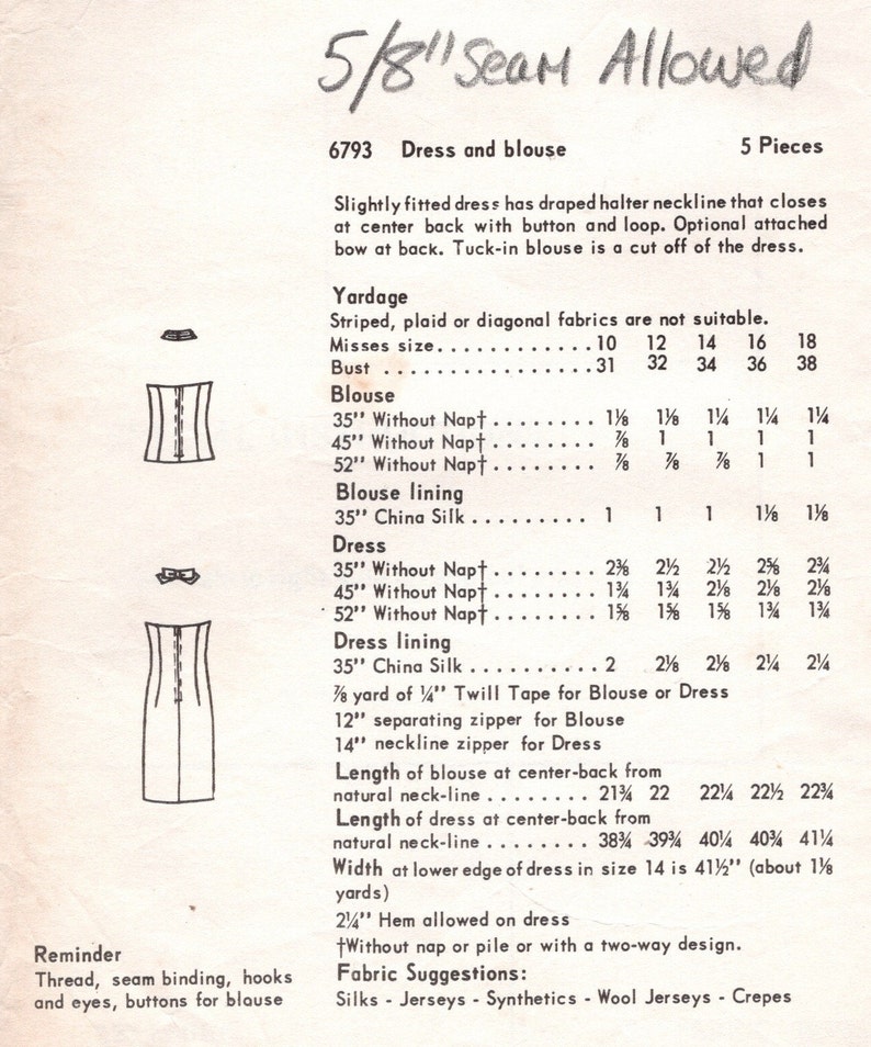 1966 Vintage VOGUE Sewing Pattern B32 Dress & Blouse 2061 - Etsy