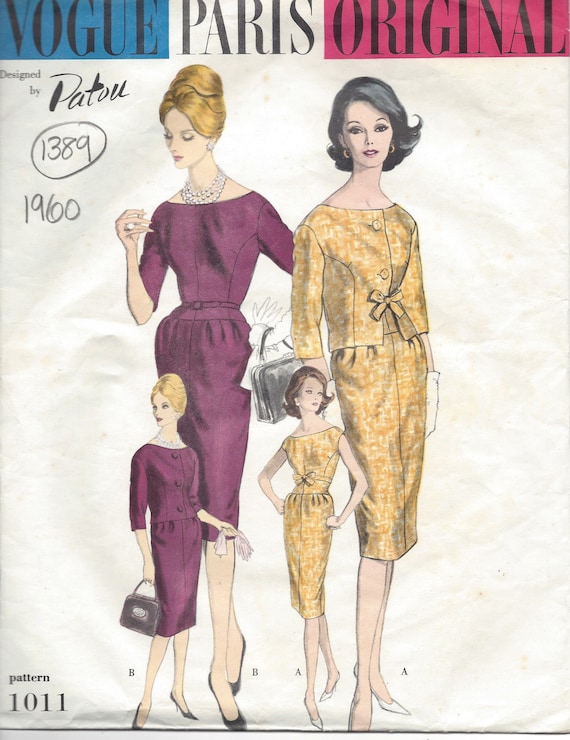1960 Vintage VOGUE Sewing Pattern DRESS & JACKET B34 1389 by - Etsy