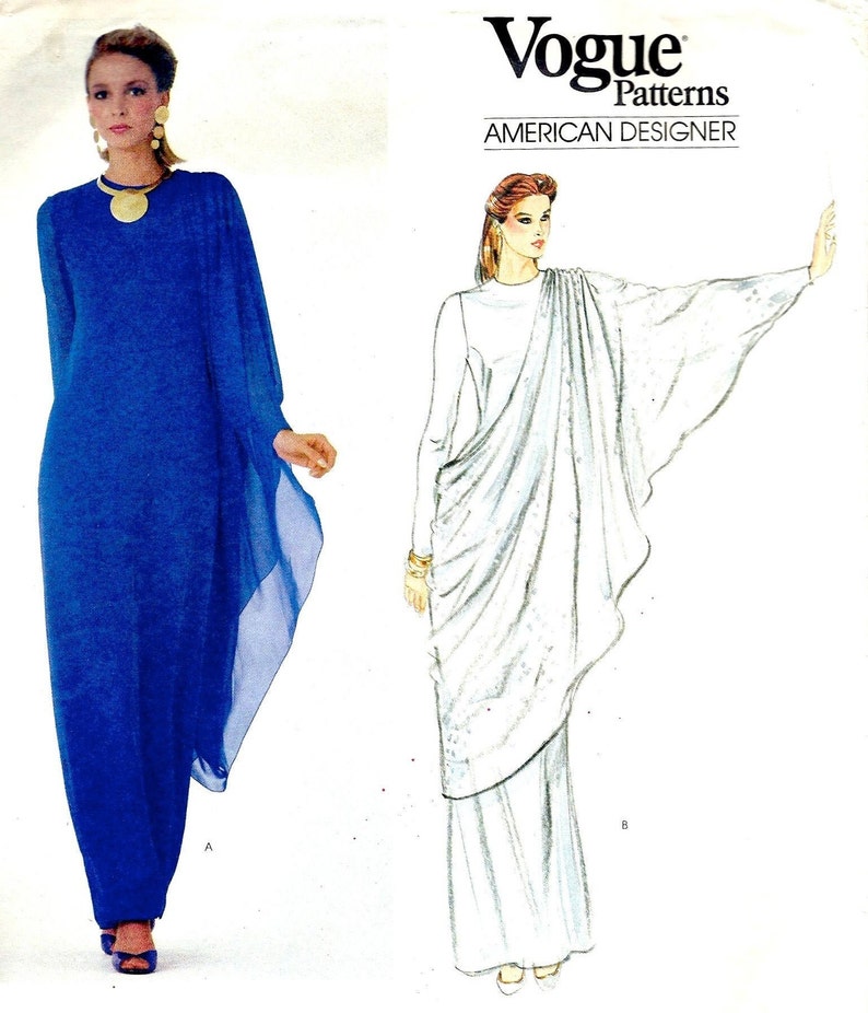 1980s Vintage VOGUE Sewing Pattern DRESS B36 2152 by Bill Blass Vogue ...