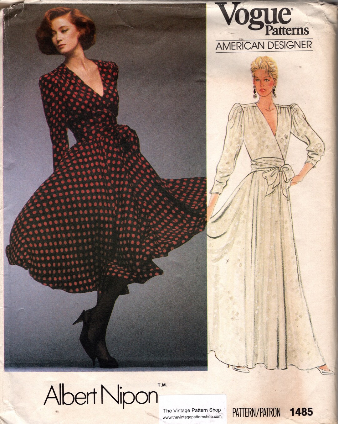 1984 Vintage VOGUE Sewing Pattern B38″ DRESS (1945) by Albert Nipon ...