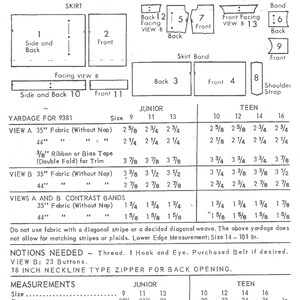 1950s Vintage Sewing Pattern B30 1/2" DRESS (R329) Butterick 9381 - Etsy