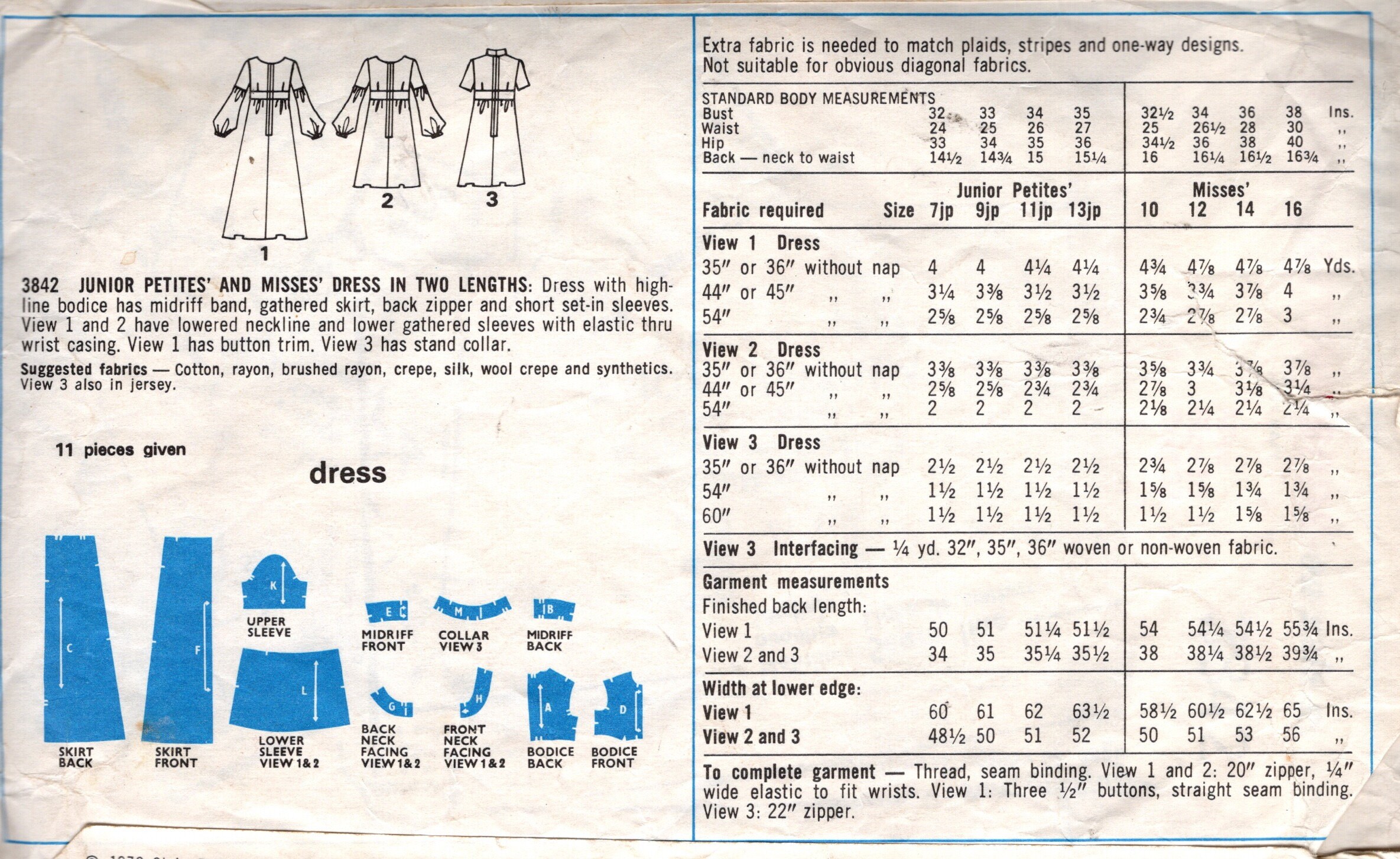 1972 Vintage Sewing Pattern B38 DRESS 1946 by Style 3842 - Etsy UK