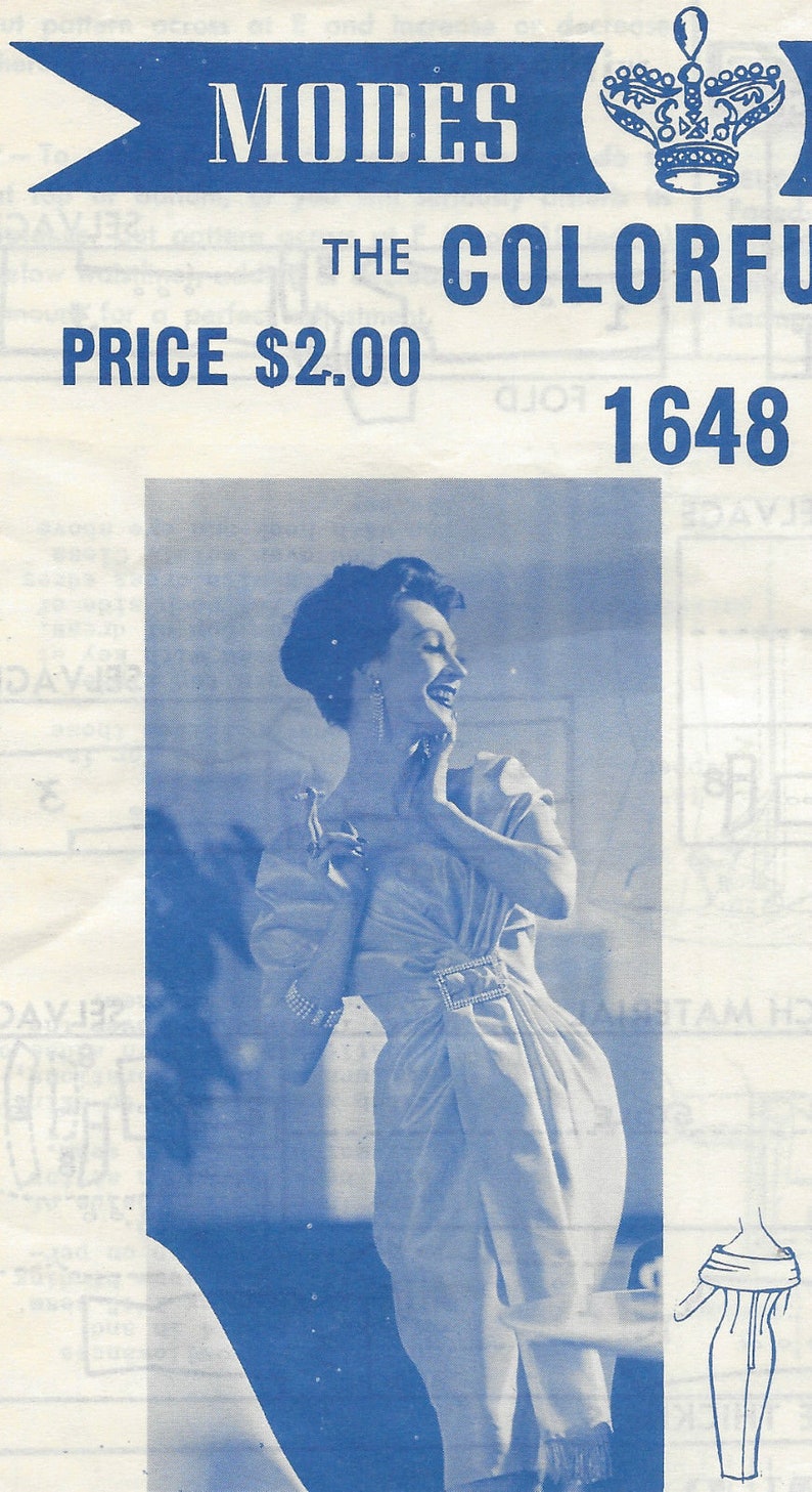 1950s Vintage Sewing Pattern B38 DRESS 1105 by Modes Royale 1648 - Etsy