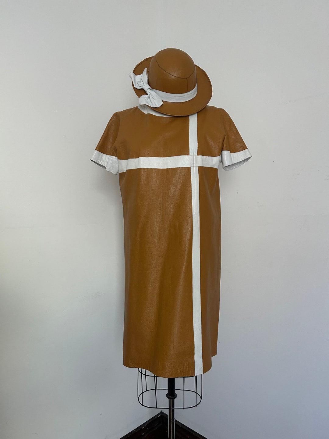 1960s French Leather Mod Dress With Matching Hat - Etsy