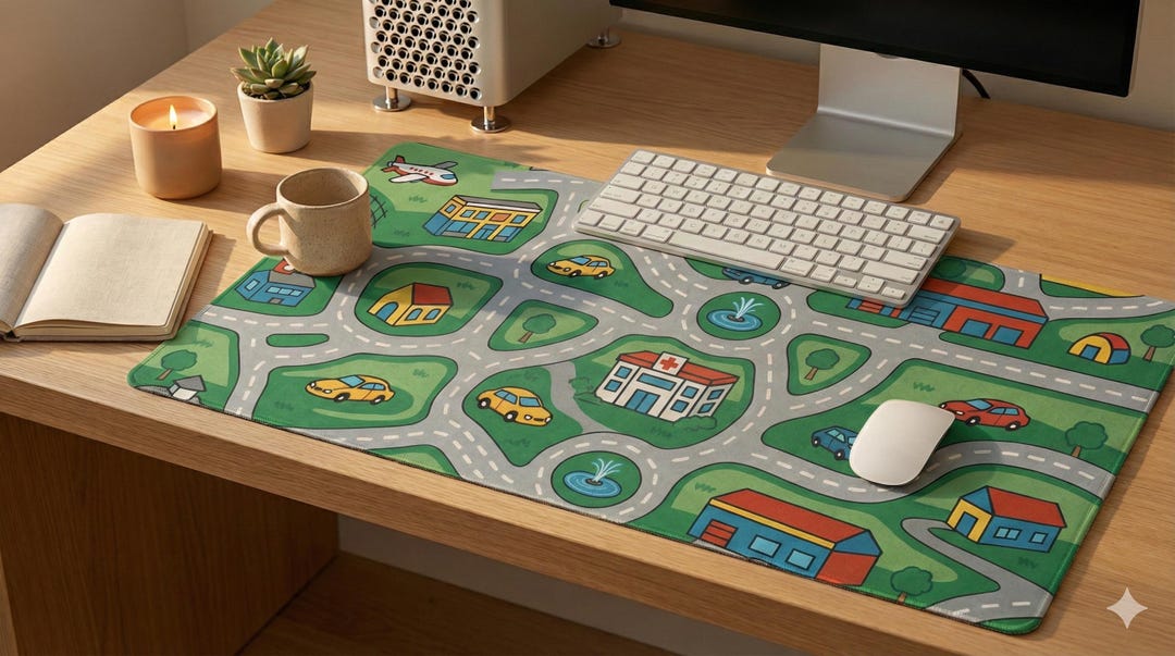 90's Nostalgia Car City Desk Mat - Etsy