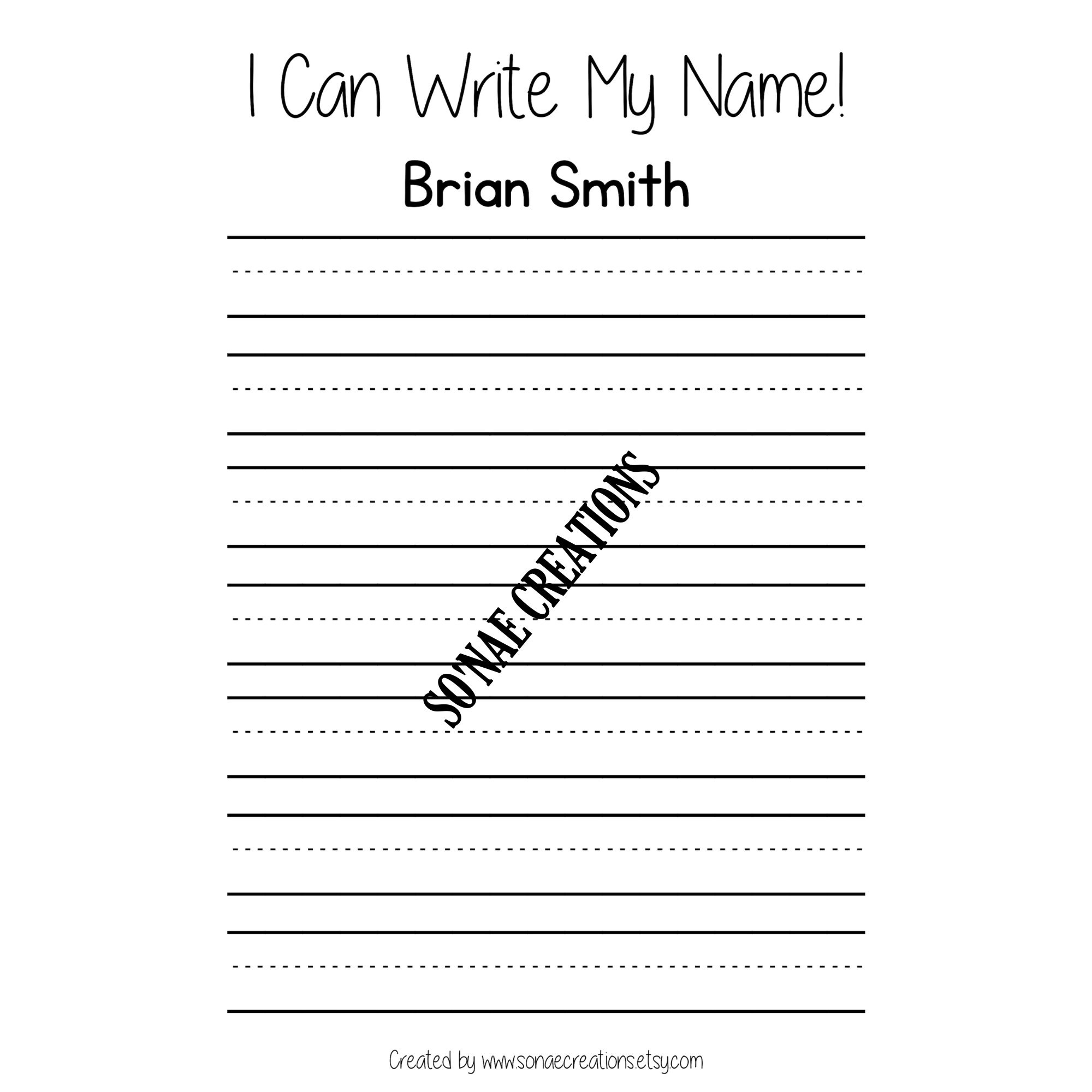Personalized Name Tracing Sheet Name Writing Practice Name Tracing