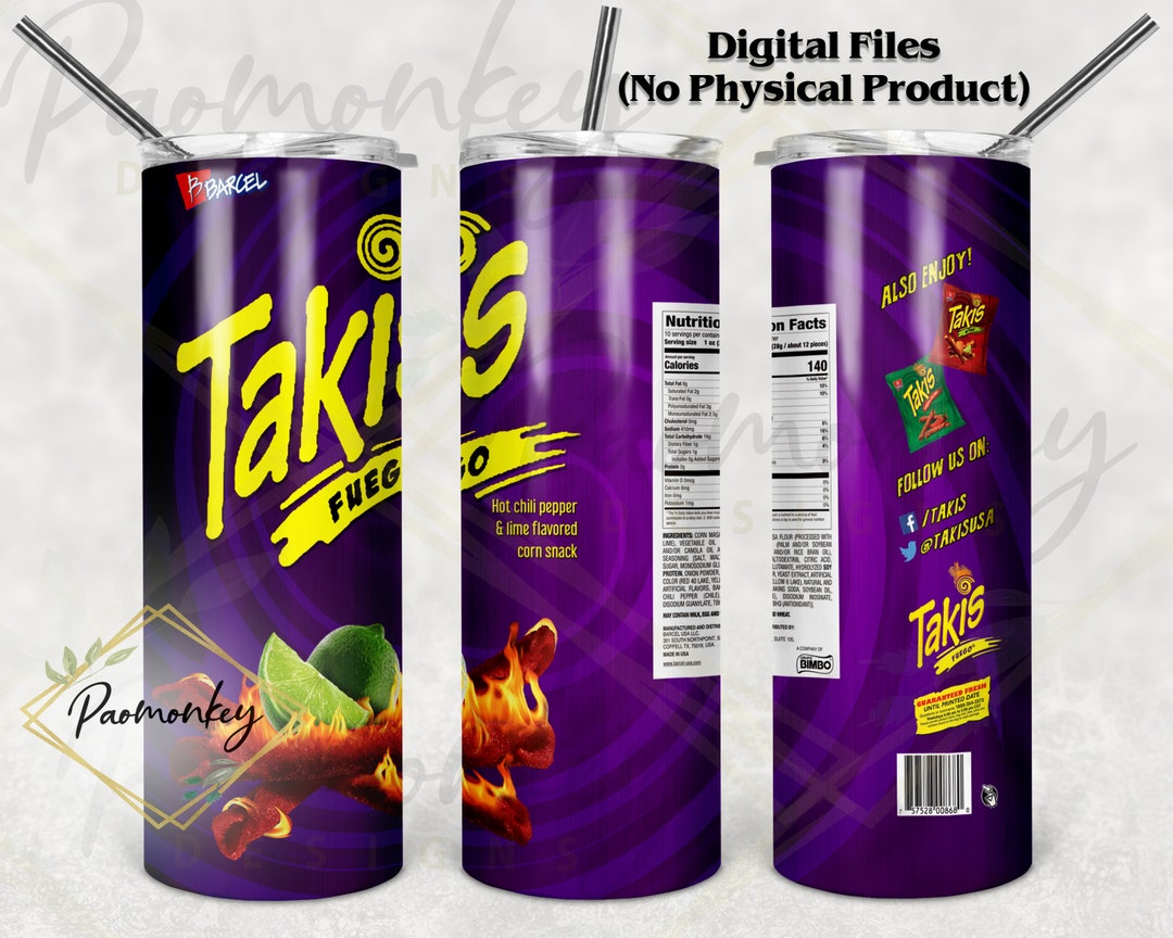 Takis Bag Theme | Chips | Straight Skinny Tumbler 20 Oz Sublimation ...
