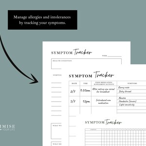 SYMPTOM TRACKER Pdf Printable Health Planner Habit - Etsy