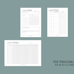 SYMPTOM TRACKER Pdf Printable Health Planner Habit - Etsy