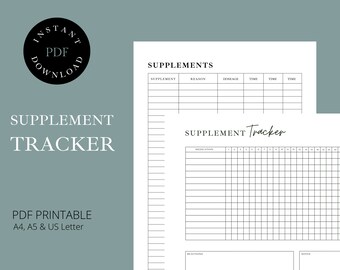 Supplement List Template - Etsy