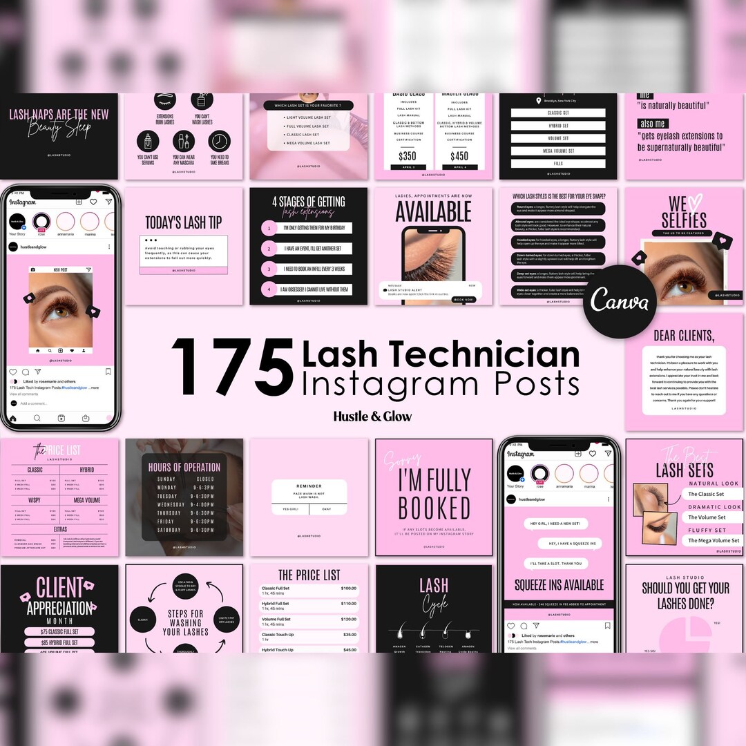 Lash Tech Instagram Posts, Lash Technician Posts, Canva Templates, Lash ...