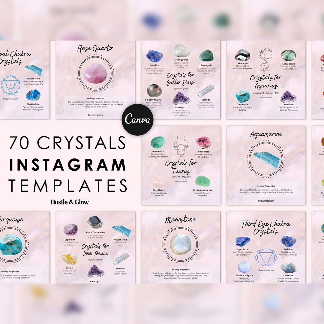 Crystals Instagram Templates, Crystals Instagram Posts, Crystal ...