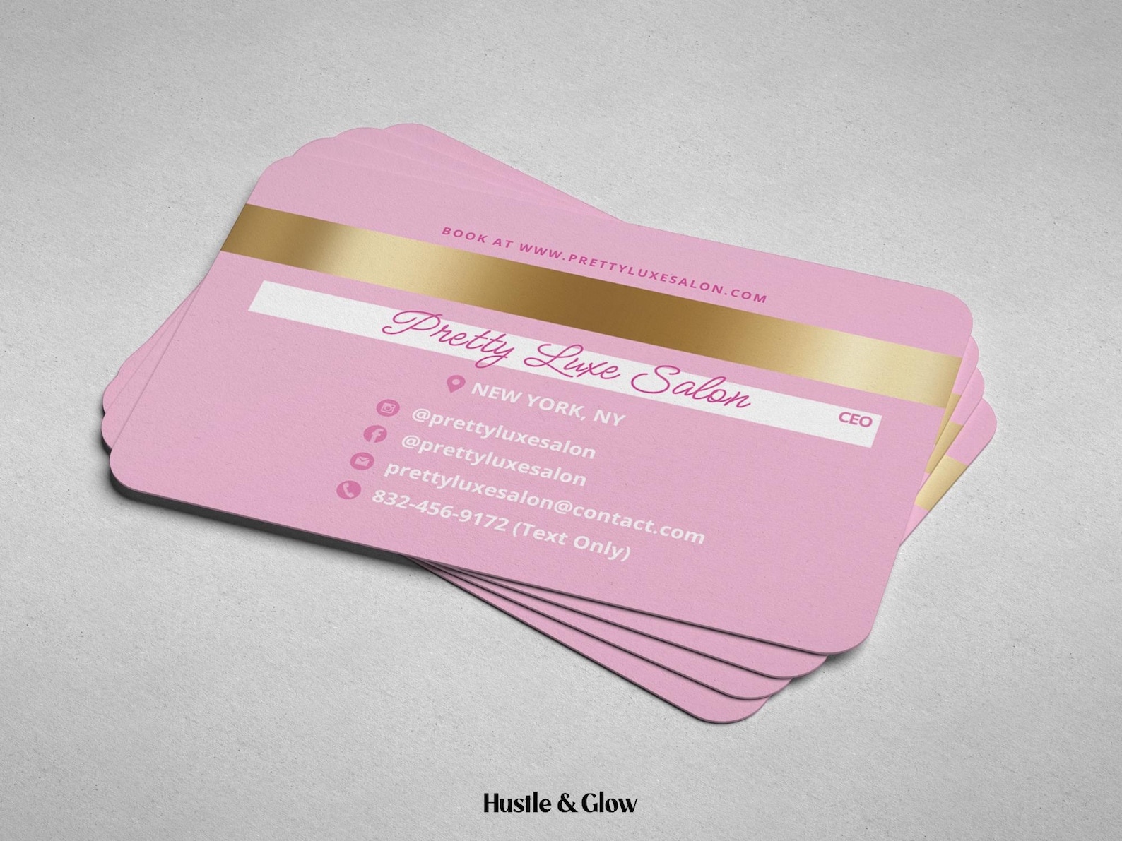 Pink Credit Card Business Template | Loyalty Card With QR Code - Etsy